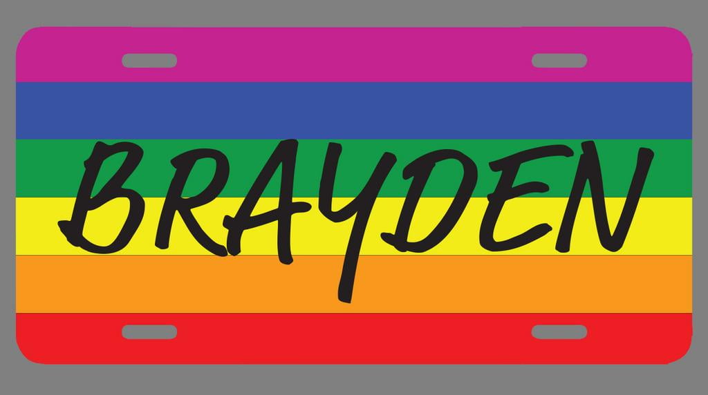 Brayden Name Pride Flag Style License Plate Tag Vanity Novelty Metal ...