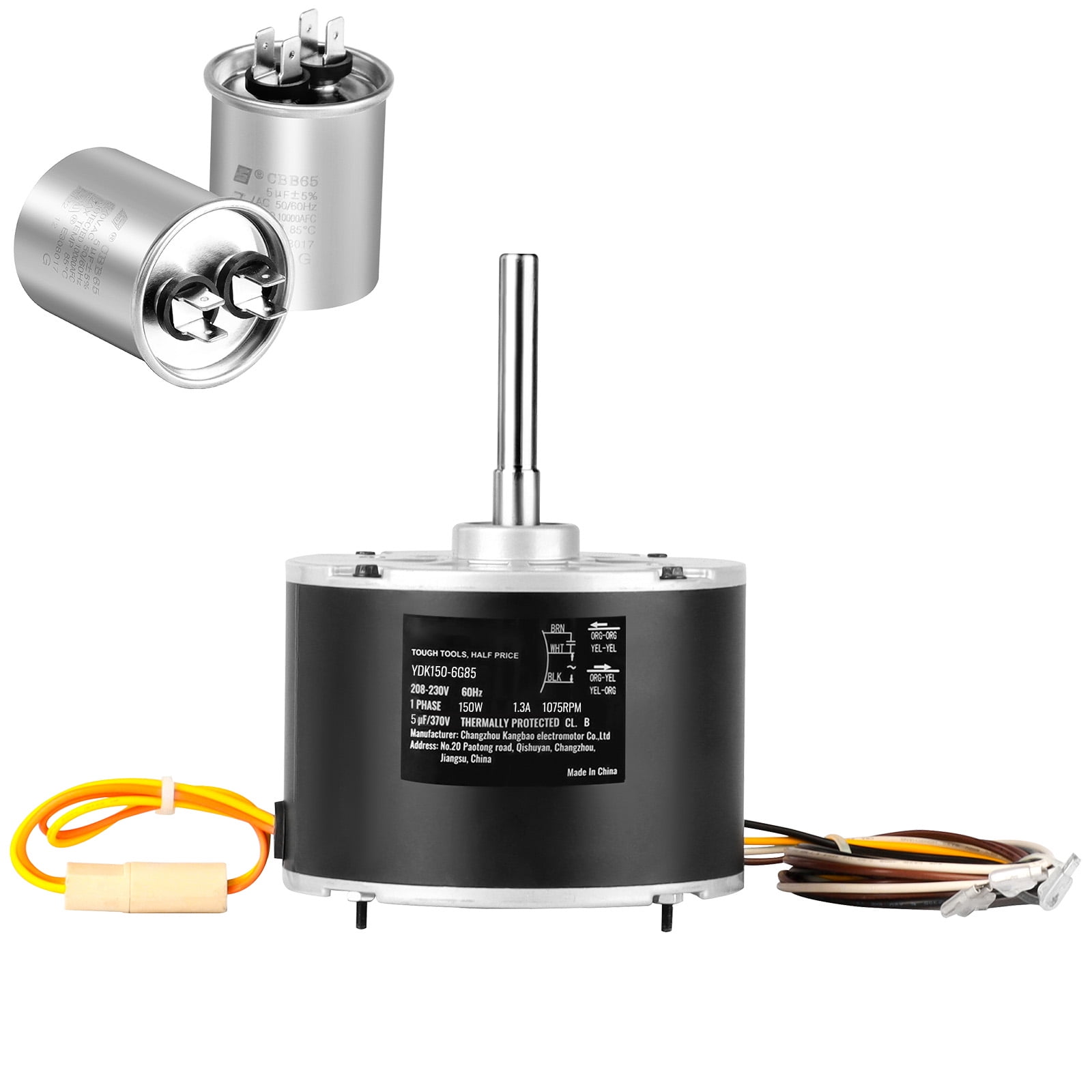 BENTISM Condenser Fan Motor 1/5HP 1075RPM 1.3A 208-230V Compatible ...