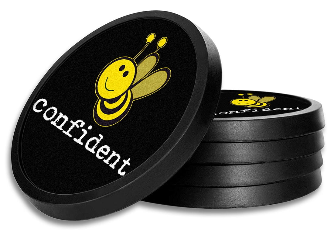 Silicone Non-Slip Drink Coasters with Removable Printed Absorbent Felt ...