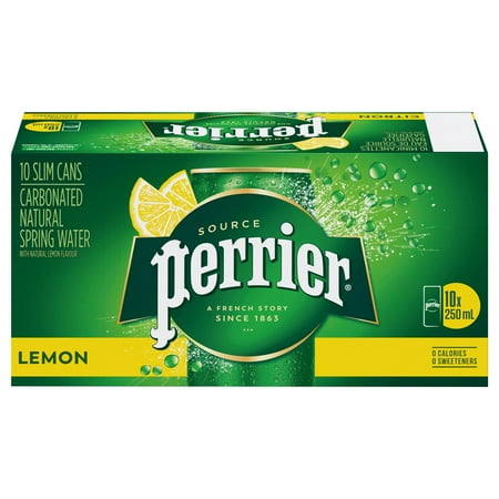 PERRIER Lemon Sparkling Carbonated Water – 10x250 mL Slim Can - Walmart.ca