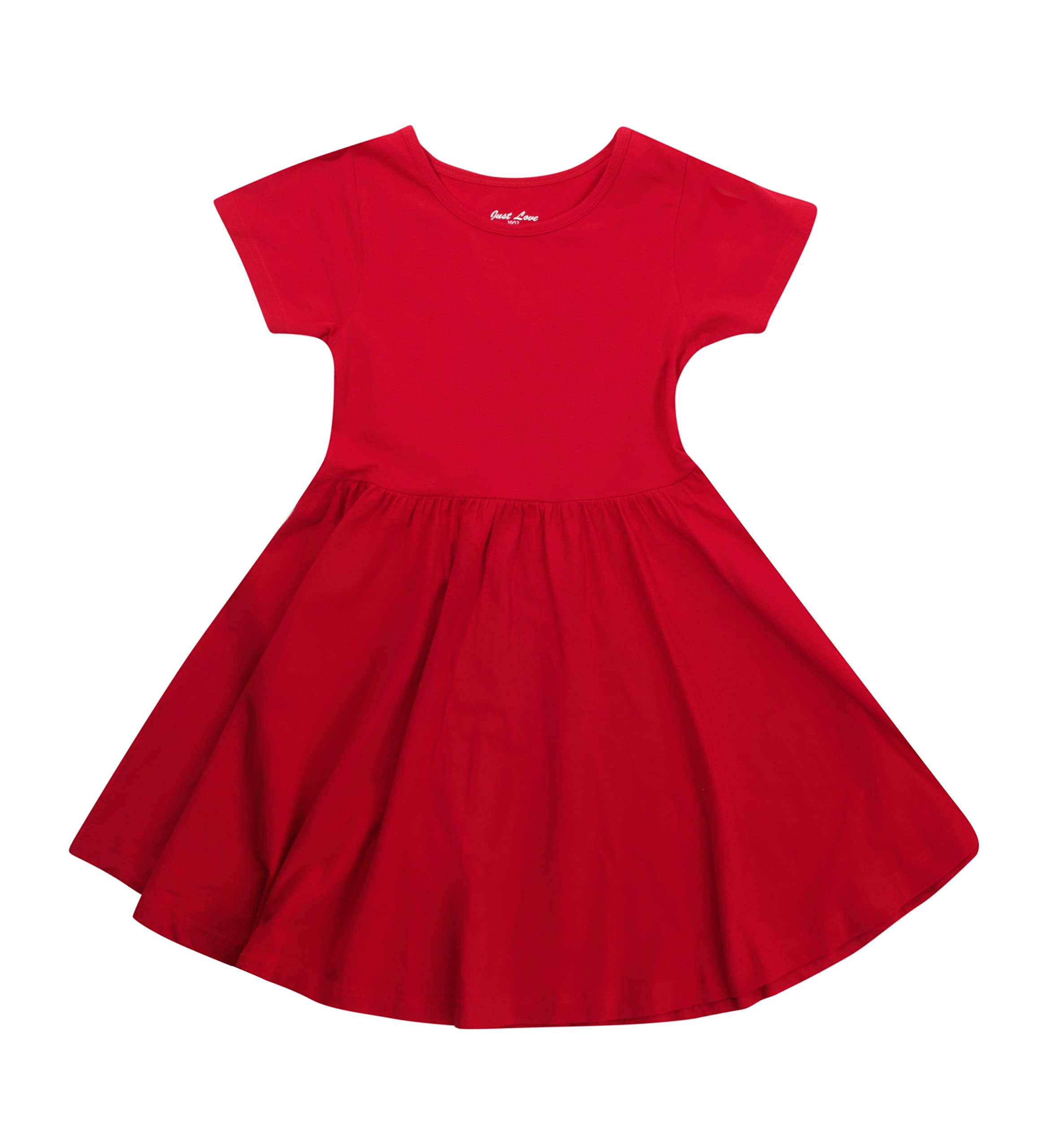 Just Love Girls Twirl Dress Girls Short Sleeve Twirly Skater Dress Tie ...