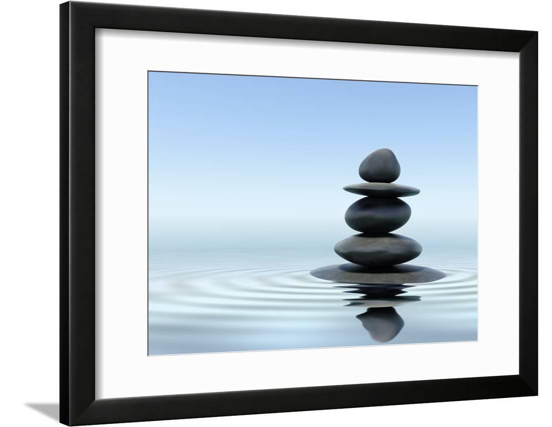 Zen Stones In Water Framed Print Wall Art by f9photos Sold by Art.Com ...
