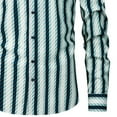 Kakii Men's Classic Color Contrast Striped Shirt Long Sleeve Casual ...