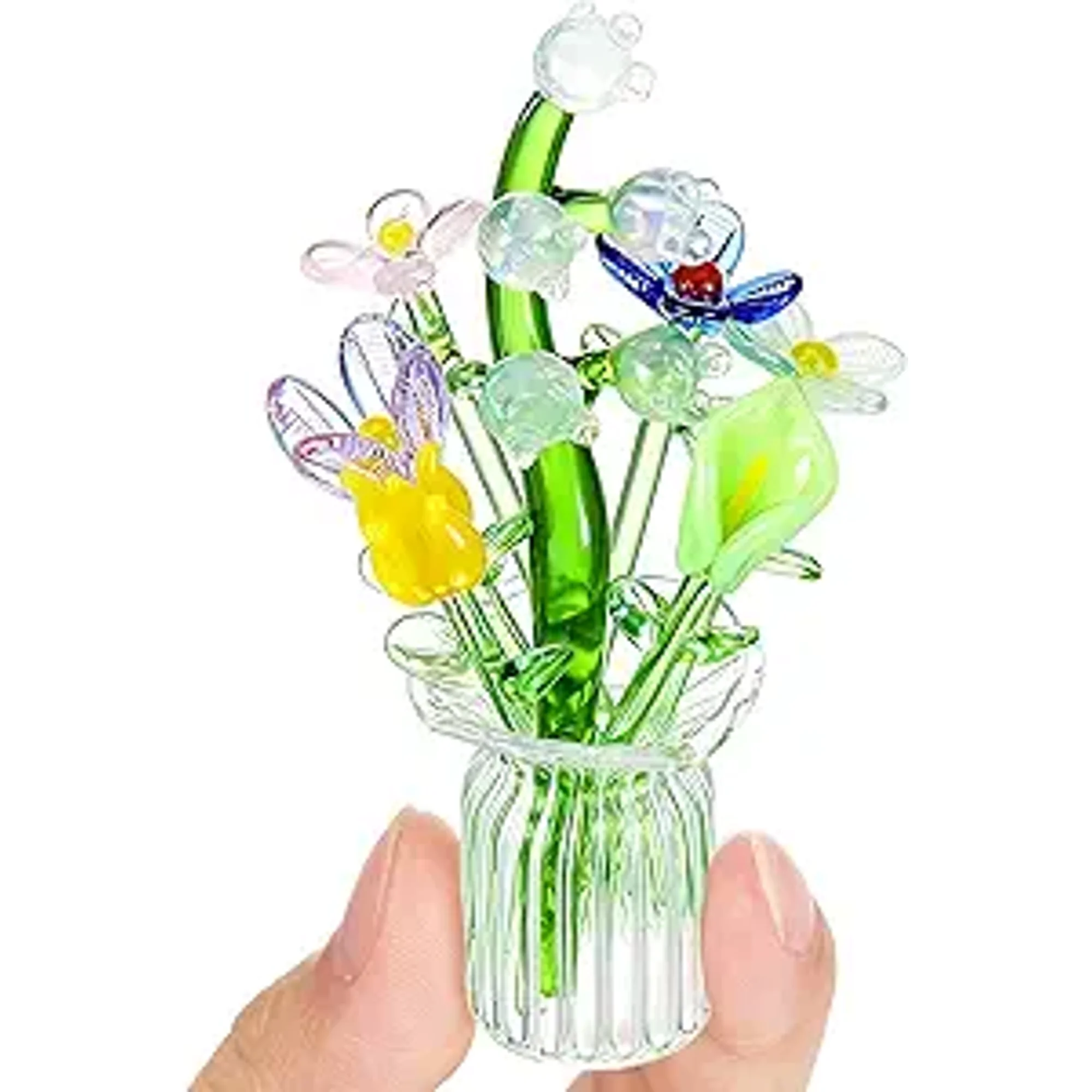 Click here for Generic Miniature Glass Flower Bouquet 1 Set 7 Col... prices