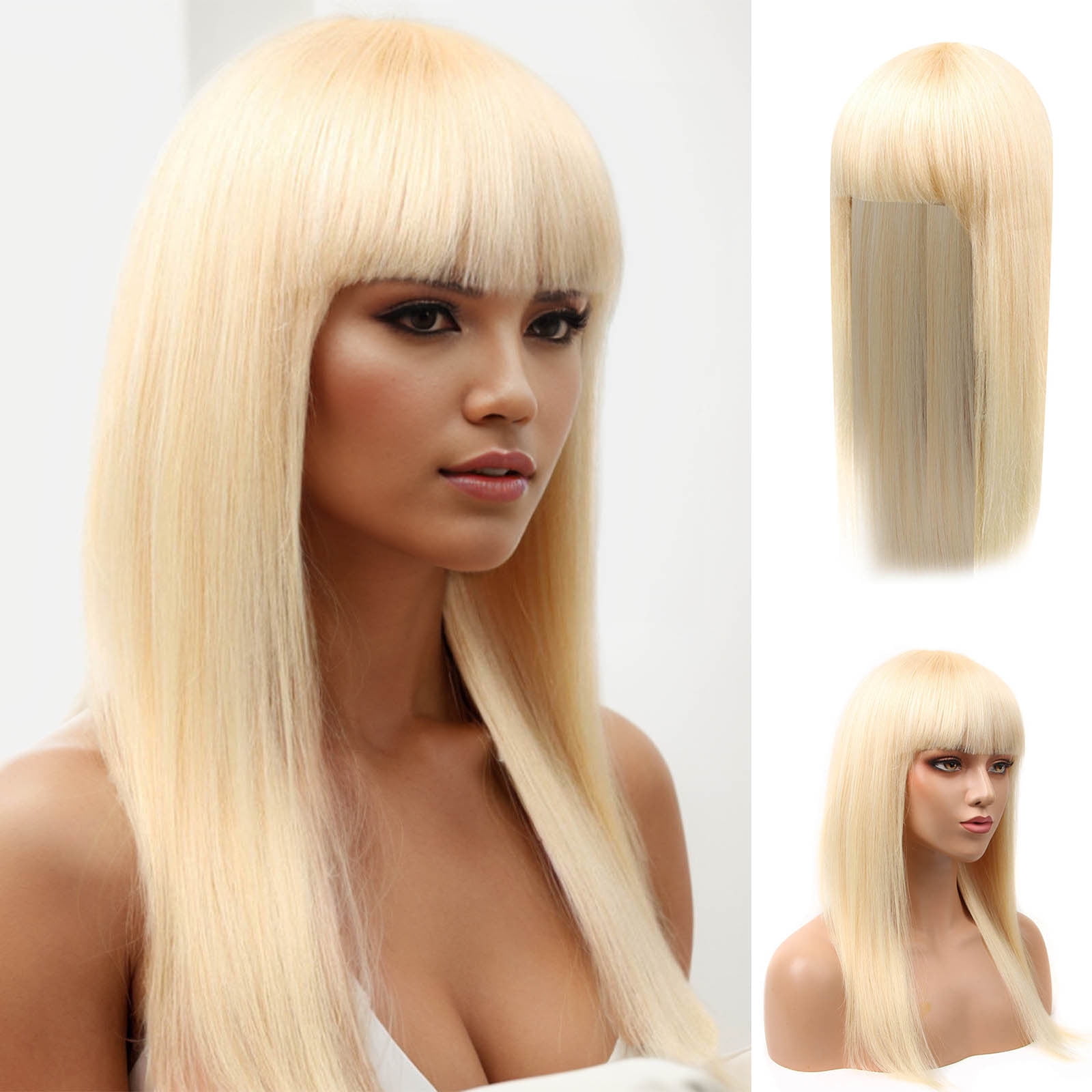 Click here for Wifklsiipg Human Hair Womens Wigs With Blonde Long... prices