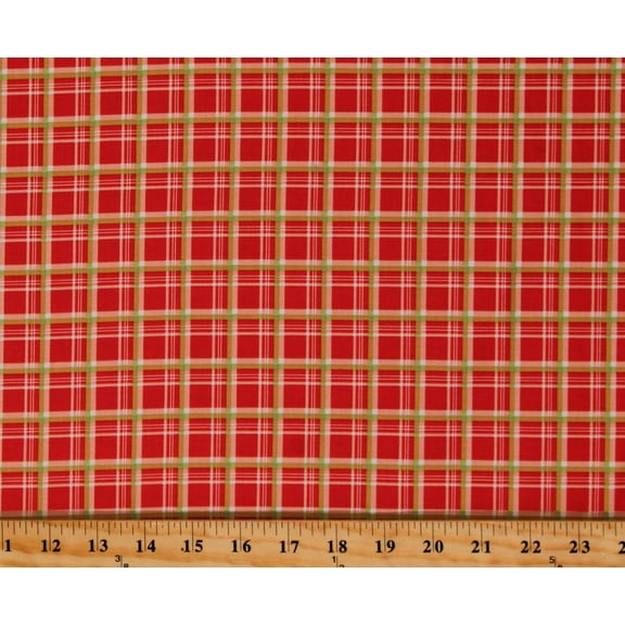 Cotton Plaid Simple Classic Plaid Dutch Sevenberry Red Cotton Fabric ...