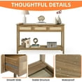 LAZZO Narrow Entryway Accent Storage Furniture, Rattan Console Table ...