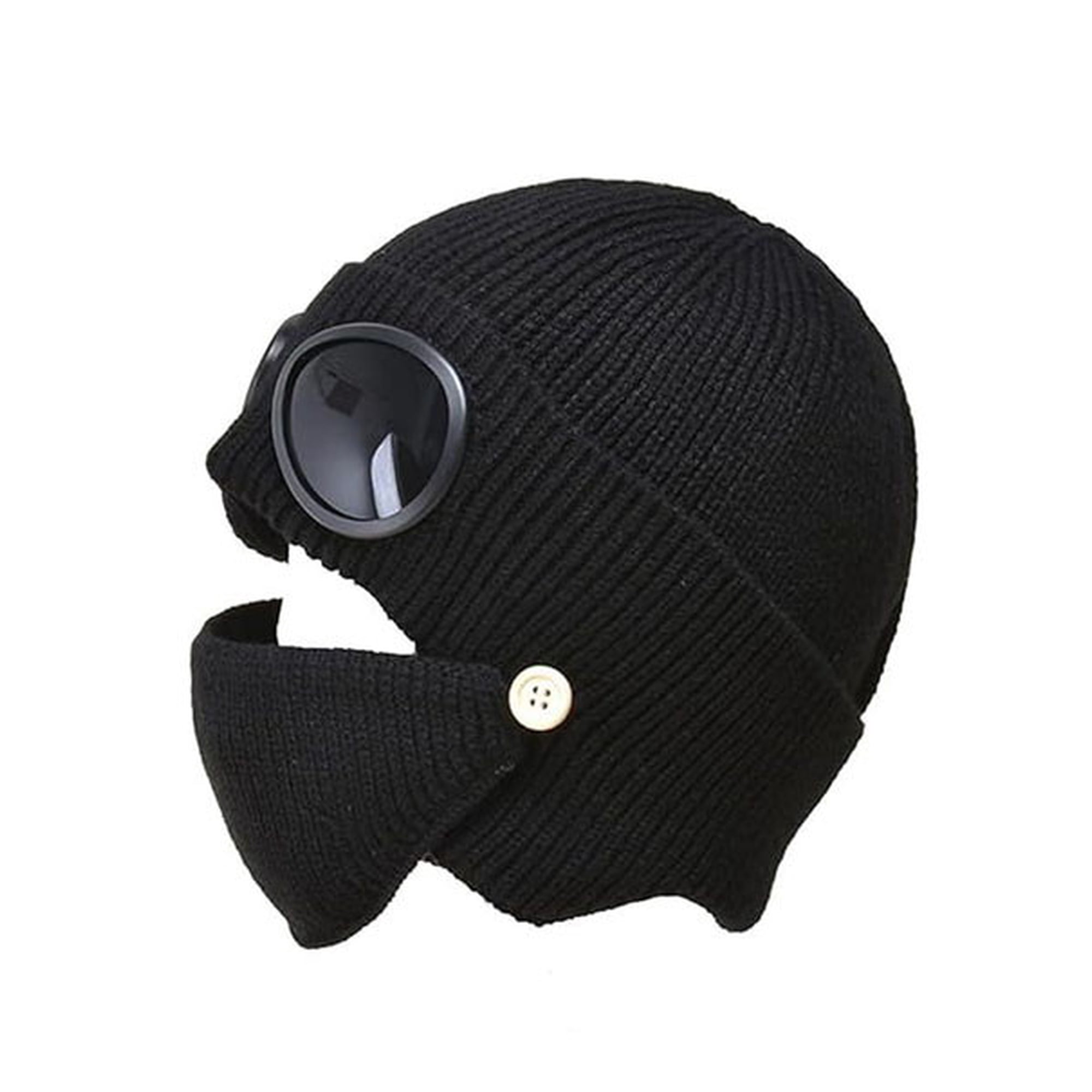 Click here for Pikqlj Unisex Knitted Goggles Beanie 3 In 1 Winter... prices