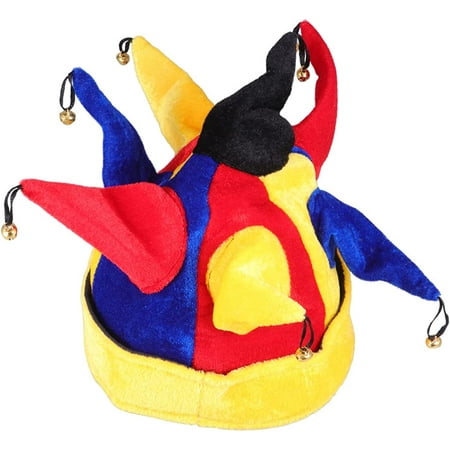 NETSENG Jester Hat Bell Rainbow Jester Hat Jester cap Funny Clown Hat ...