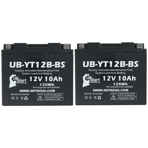 2-Pack UB-YT12B-BS Battery Replacement for 2012 Ducati Hypermotard 1100 ...