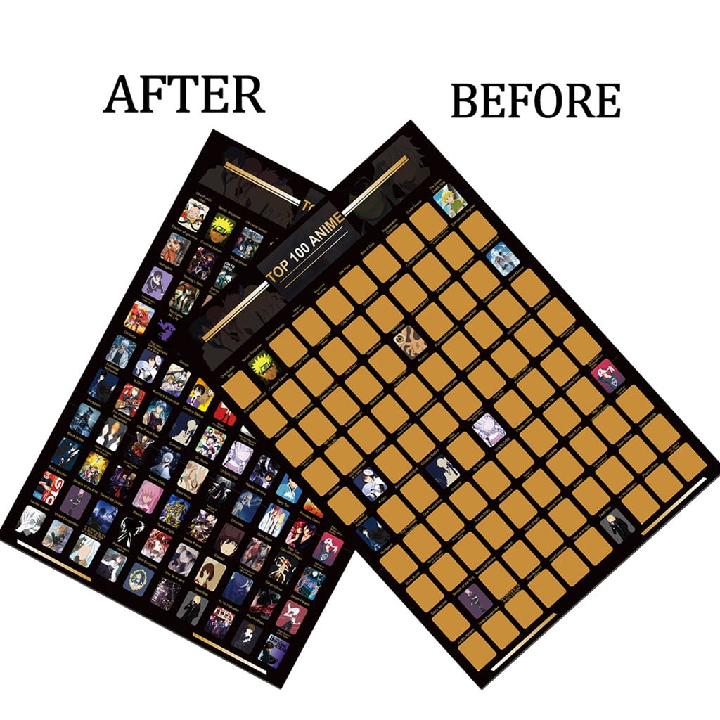Buy BOOYOU 16.53x23.38'' Anime Scratch off Poster Gold Foil Anime ...