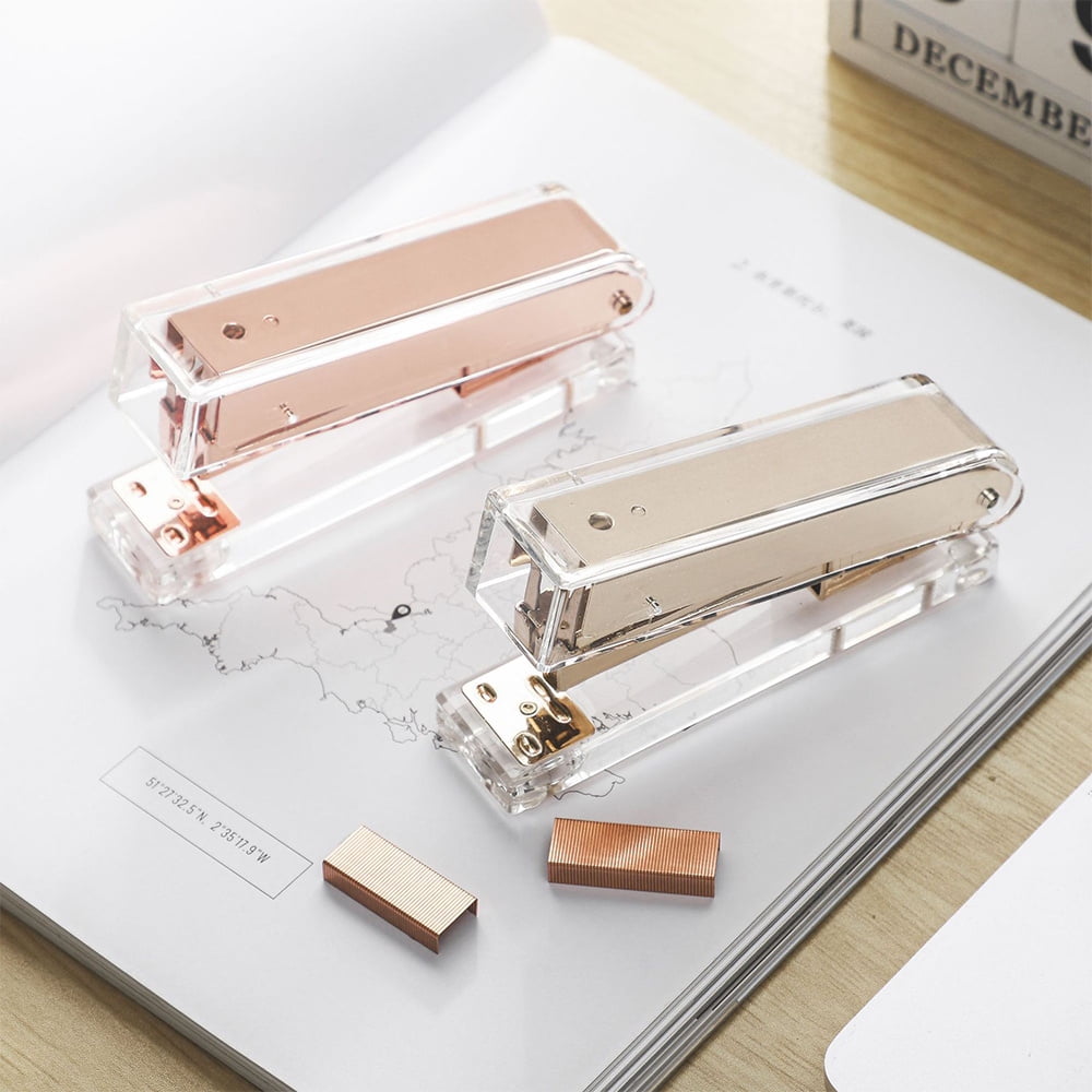 Transparent Acrylic Stapler Transparent Rose Gold Stapler Large Binding ...
