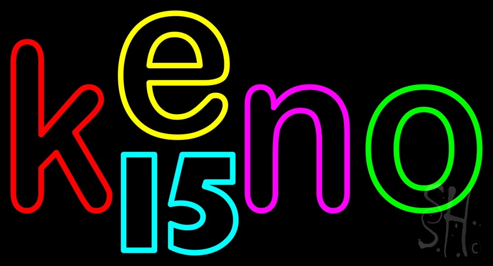 Keno 15 1 LED Neon Sign 13 x 24 - inches, Black Square Cut Acrylic ...