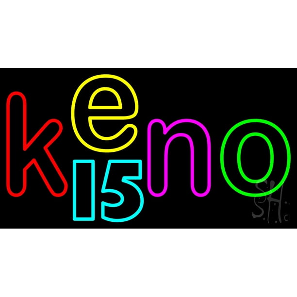 Keno 15 1 LED Neon Sign 13 x 24 - inches, Black Square Cut Acrylic ...