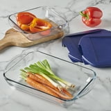 Anchor Hocking 4-Piece Rectangle Glass Bakeware Set with 2Qt and 3Qt ...
