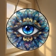 Abstract Blue Mandala Pattern Stained Glass Style Suncatcher ...