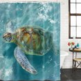 Coastal Sea Turtle Bathroom Shower Curtains with 12 Hooks Polyester ...