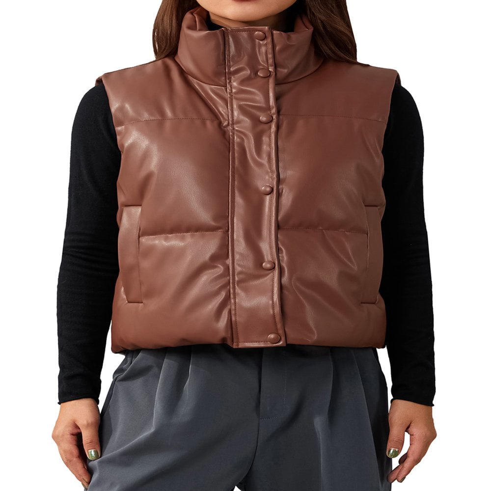 Click here for Generic Women‘s Pu Leather Vest Coat Sleeveless Wa... prices
