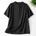 HONHUZH Button Down Shirts for Women Casual Summer Short Sleeve Stand ...