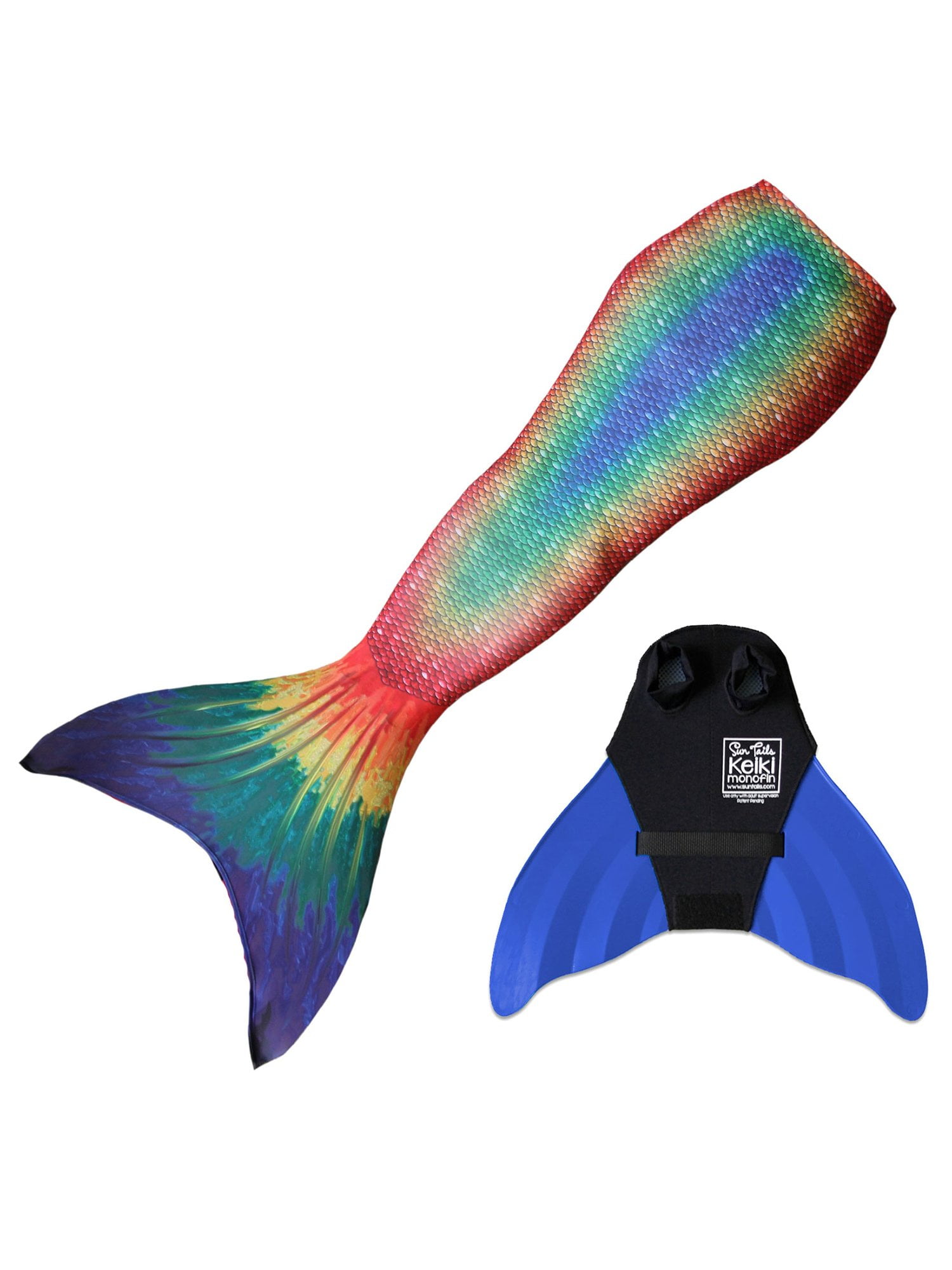 Sun Tail Mermaid Swim Set; Seven Seas Mermaid Tail + Blue Monofin for ...