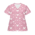 Binienty Butterfly Pattern Design Medical Scrub Tops for Women ...