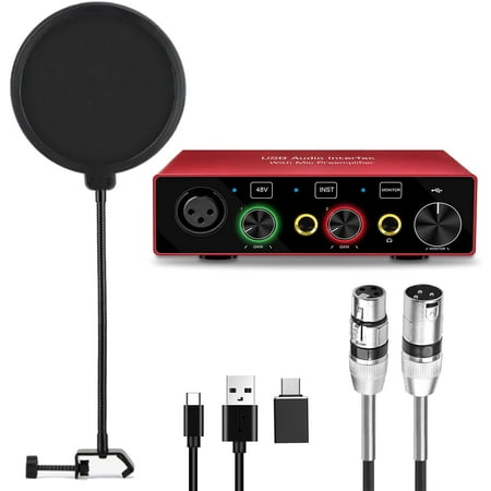 USB Audio Interface with Mic Preamplifier for Audio Equipment Recording ...
