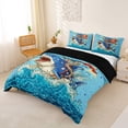 Feelyou Skeleton Riding Shark Queen Duvet Cover Set for Kids Boys, US ...