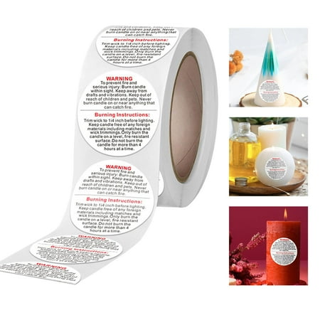 Candle Warning Labels 500 Pc Candle Warning Sticker, Candle ty Labels ...
