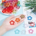 120Pcs Transparent Acrylic Beads Flower Mixed Color 30x30.5x5mm Hole: 1 ...