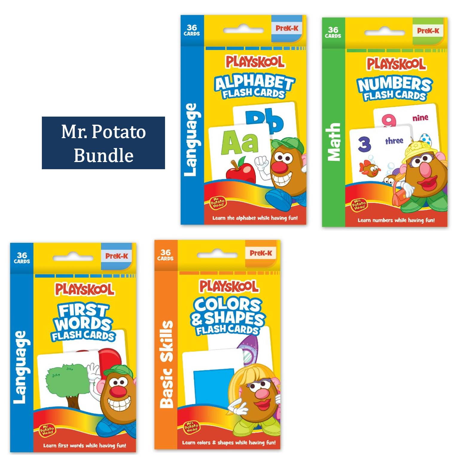 Flash Cards For Toddlers Numbers Alphabet Colors First Words Mr. Potato ...