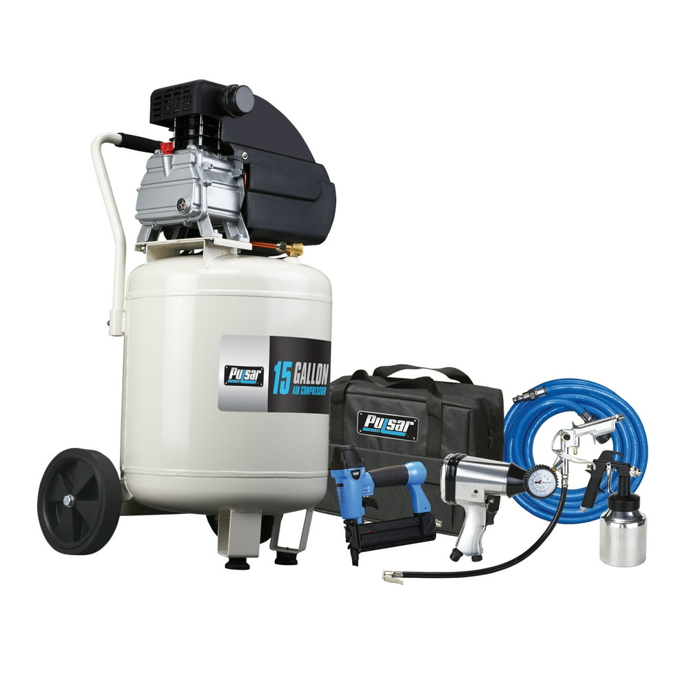 Pulsar 15 GALLON VERTICAL AIR COMPRESSOR WITH AIR TOOL KIT - Walmart ...