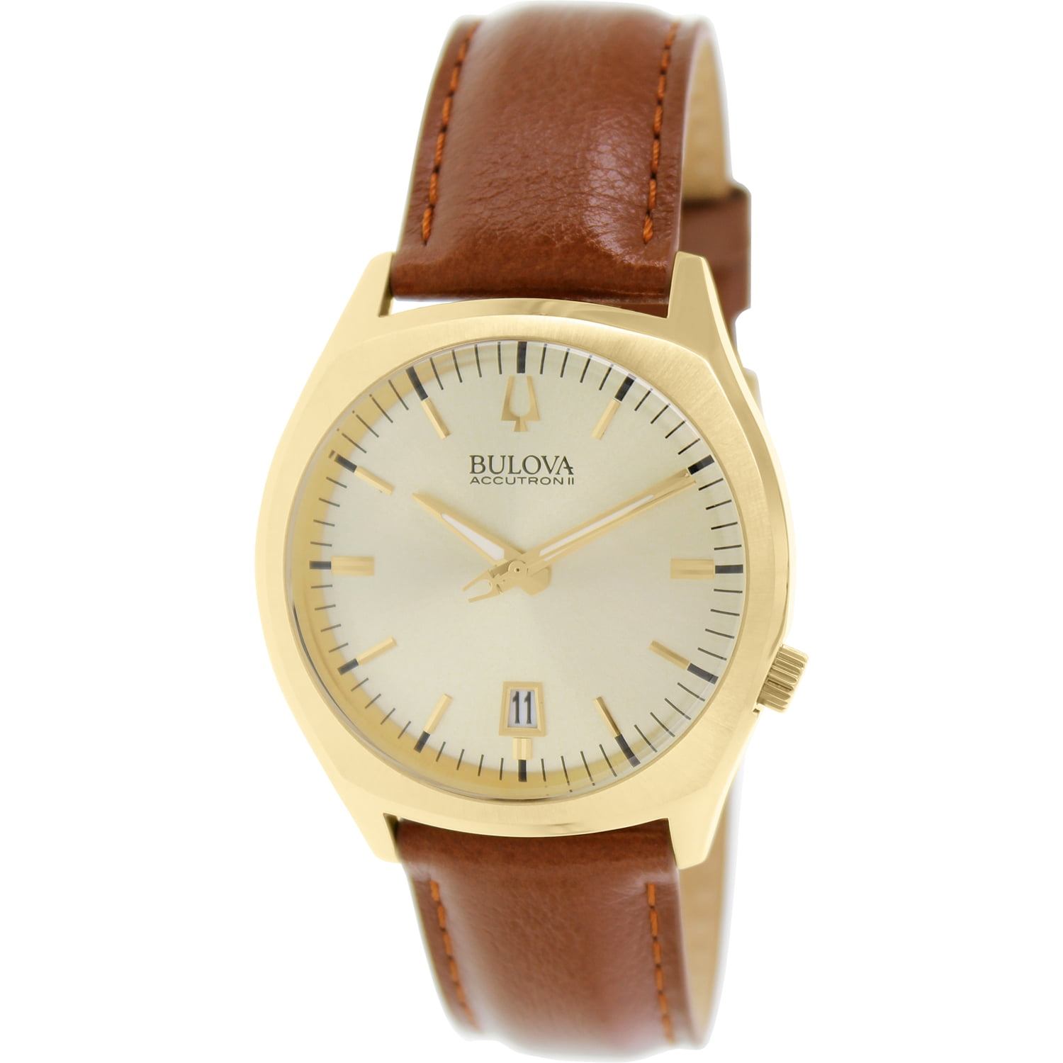Bulova Men's Accutron II 97B132 Brown Leather Quartz Fashion Watch ...