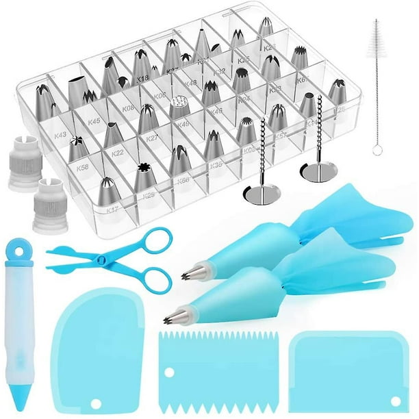 42-piece Piping Bags & Tips Set, Reusable Icing Bags & Tips, Cake ...