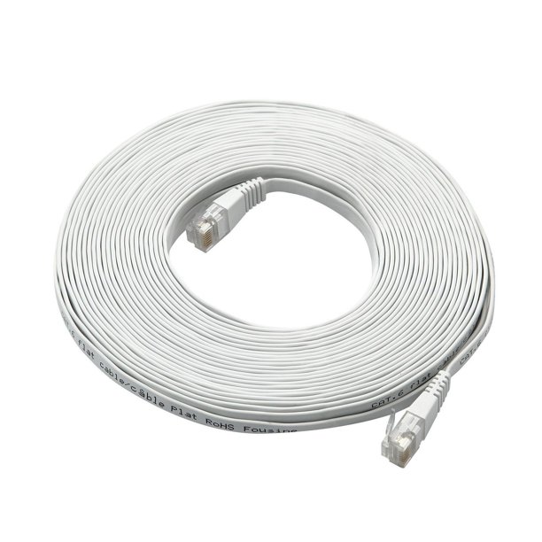 ONN ™ 15.2 meter RJ45 Flat CAT 6 Cable (White) - Walmart.ca