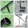 Bow Rake Heavy Duty 60" Metal Head Garden Rake with Adjustable ...