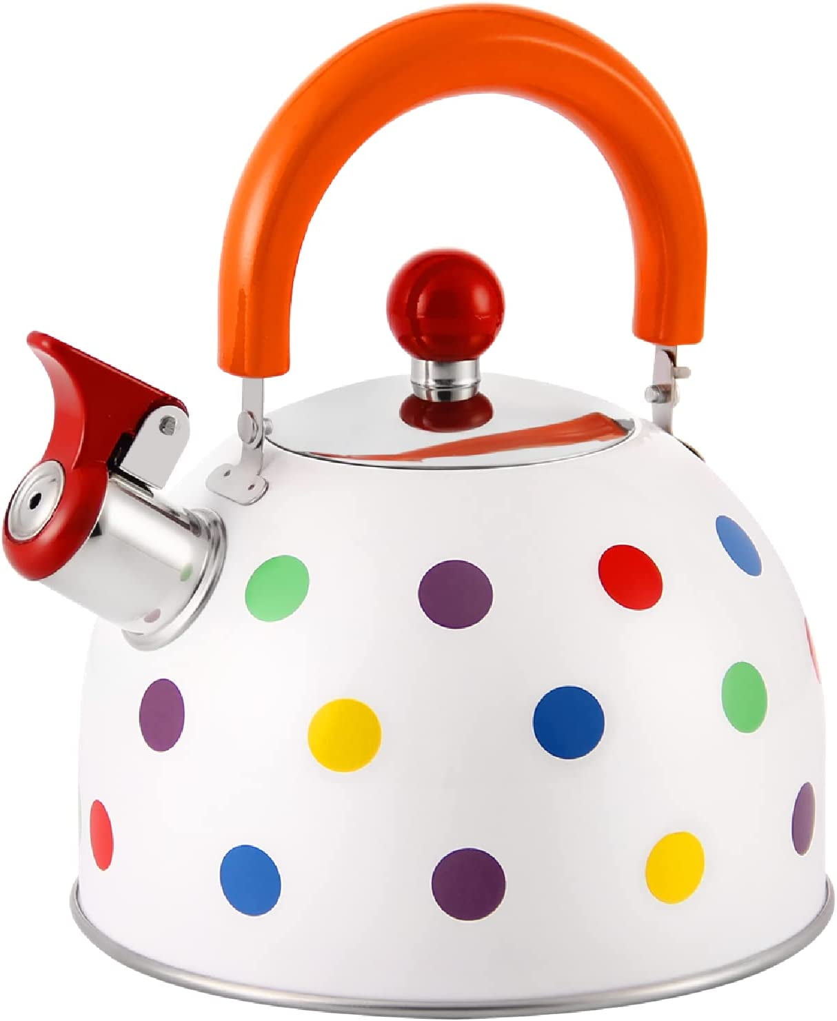 H Haus Roland Tea Kettle Stovetop Whistling Colorful Polka Dots Kettle ...