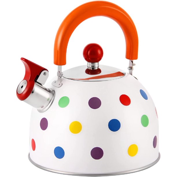 H Haus Roland Tea Kettle Stovetop Whistling Colorful Polka Dots Kettle ...