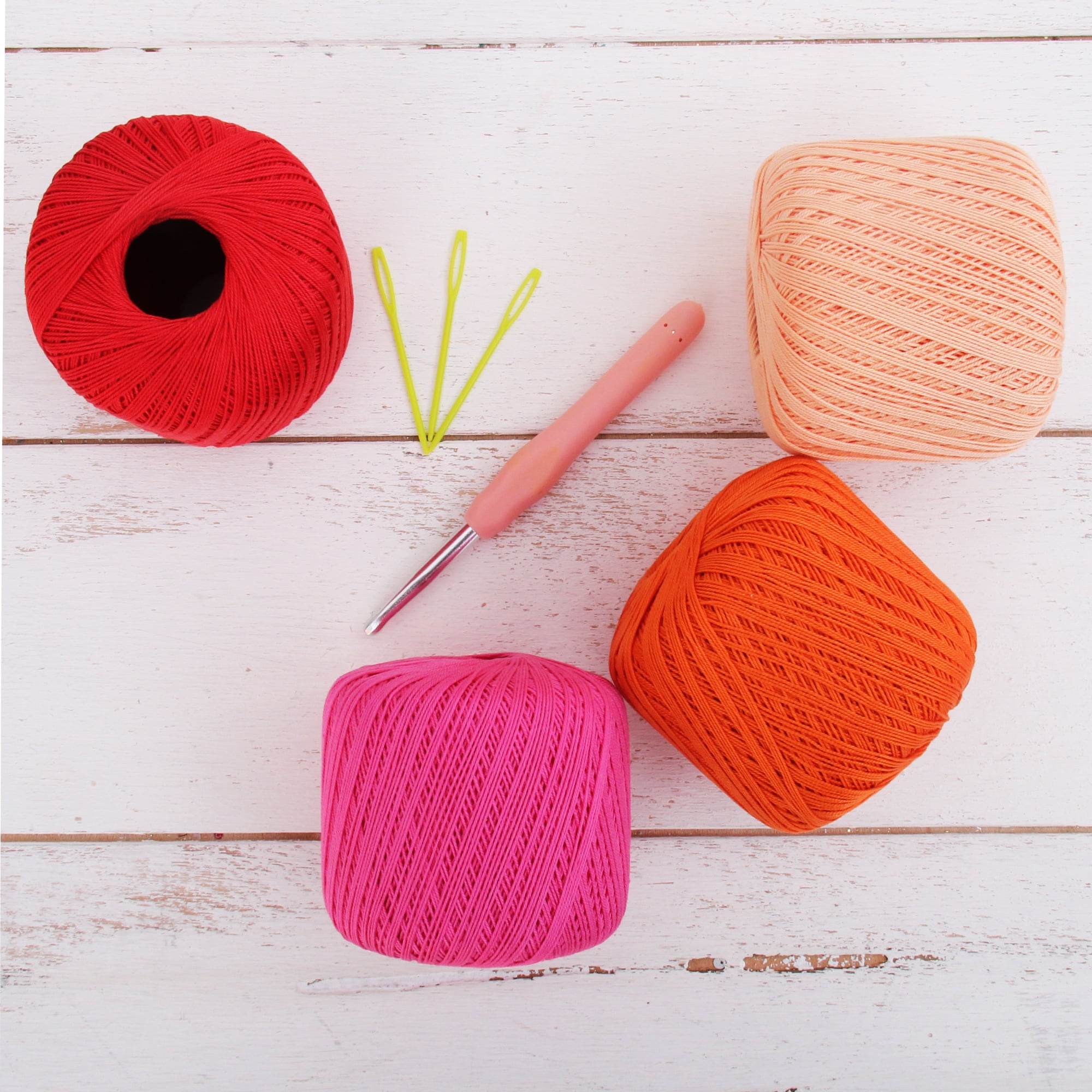 100% Pure Cotton Crochet Thread Set by Threadart - Size 3 - Flower ...
