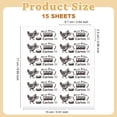 12 Style Adhesive Label Waterproof PET Stickers Set Rectangle Flower ...