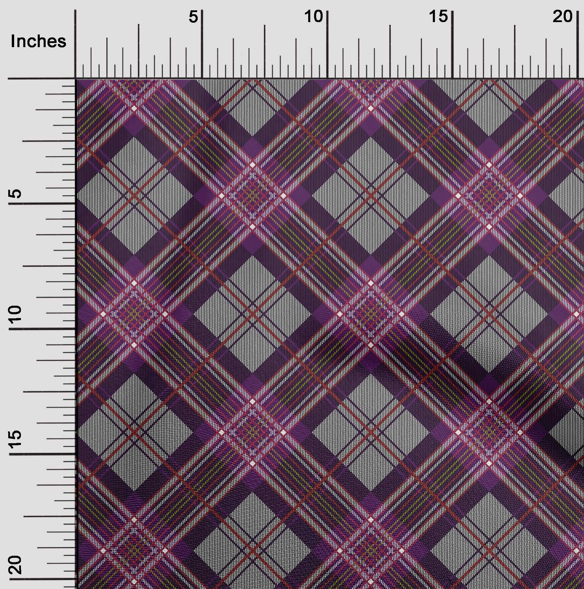 oneOone Cotton Poplin Fabric Tartan Check Print Fabric By Yard 42 Inch ...