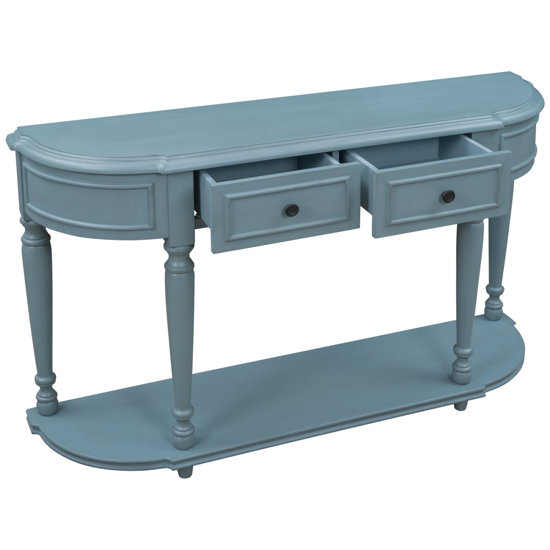 Xahpower Retro Circular Curved Design Console Table with Open Style ...