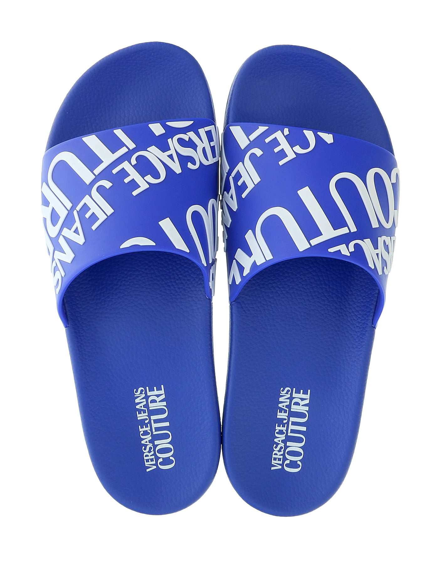 Buy Versace Jeans Couture Electric Blue Signature Print Wide Strap ...