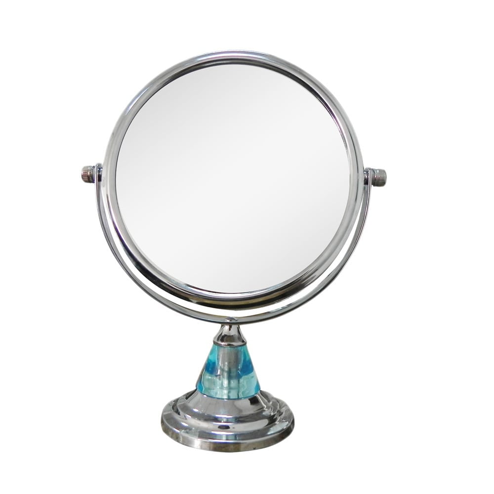 Elegant Home Fashions Free Standing Blue 5X Magnifying Makeup Mirror ...