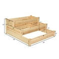 Costway 3 Tier Wooden Elevated Planting Boxes Raised Garden Bed