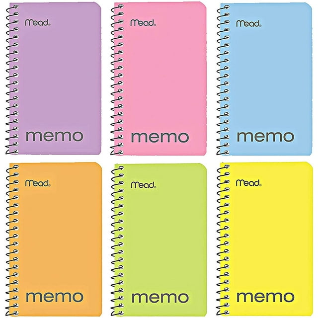 Mead Small Notebook, 12 Pack 1-Subject College Ruled, Pastel Color ...