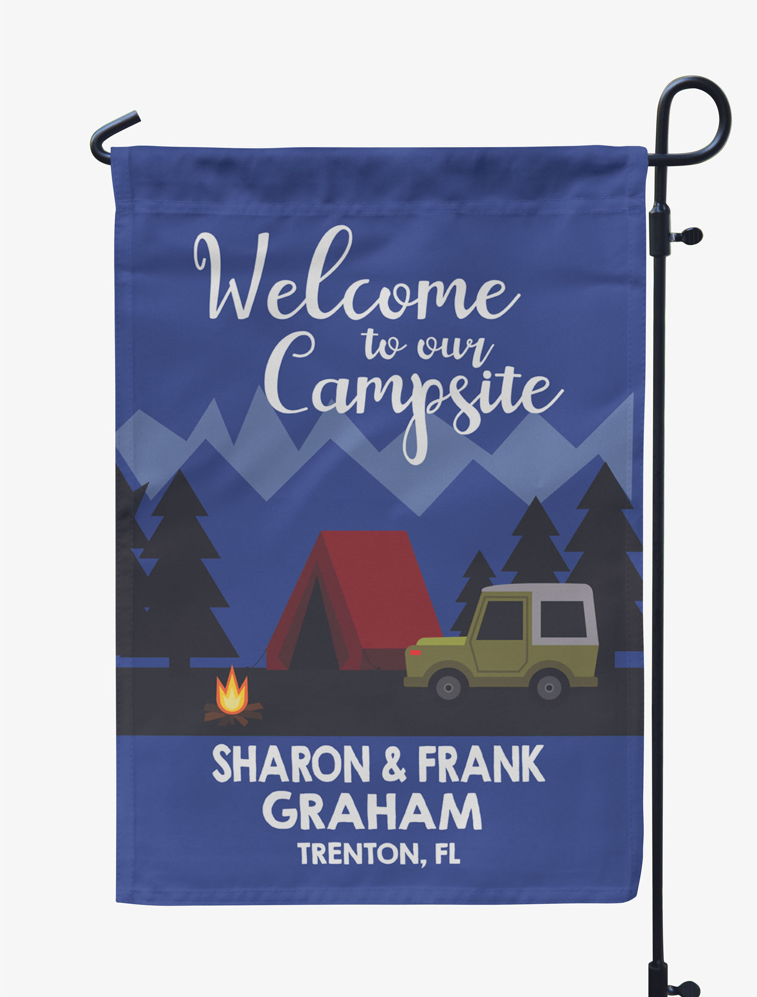 Printtoo Lavender Blue Welcome To Our Campsite Outdoor ...