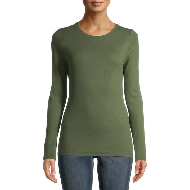 Time And Tru Womens Long Sleeve Rib T Shirt