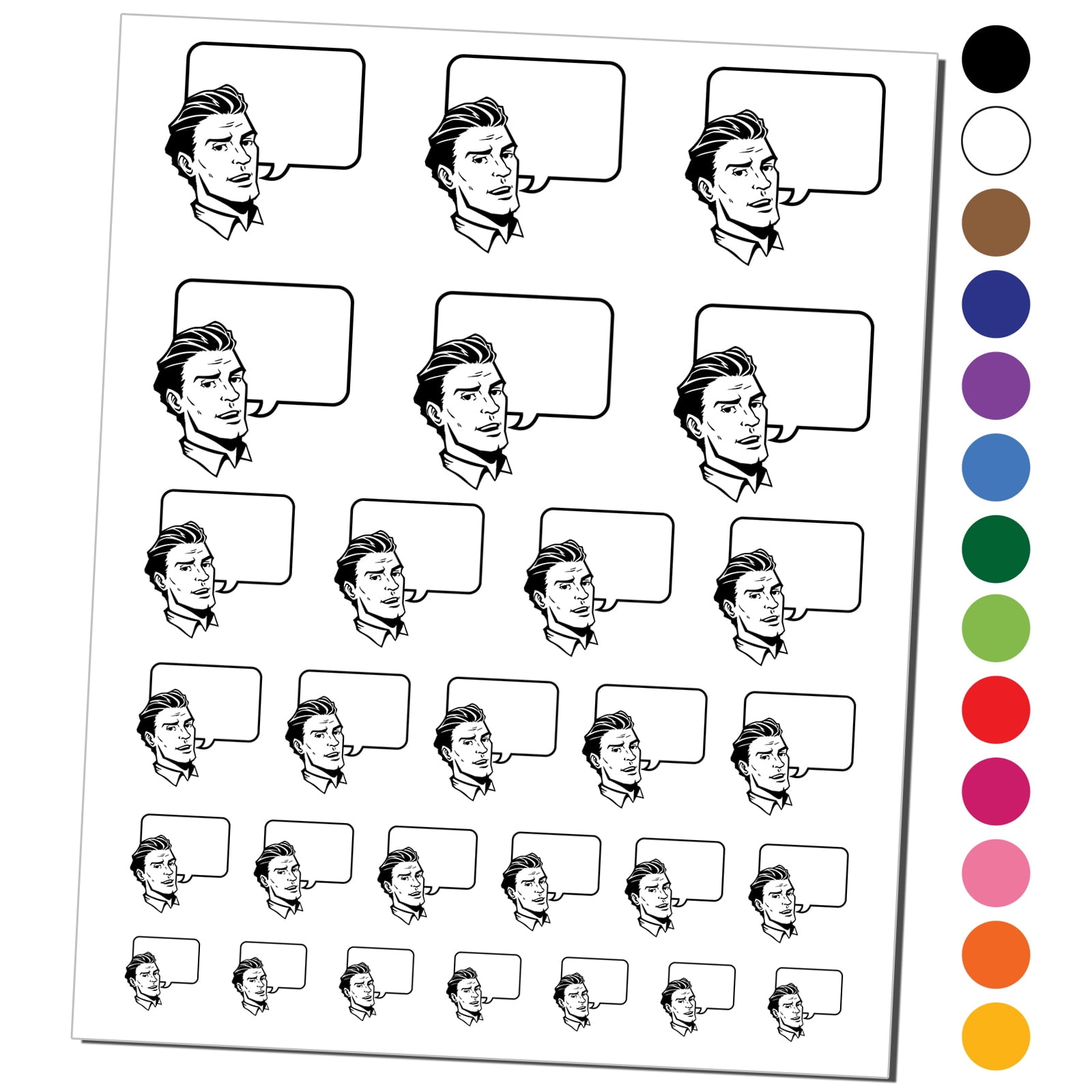 Comic Man with Empty Callout Text Speech Bubble Water Resistant ...