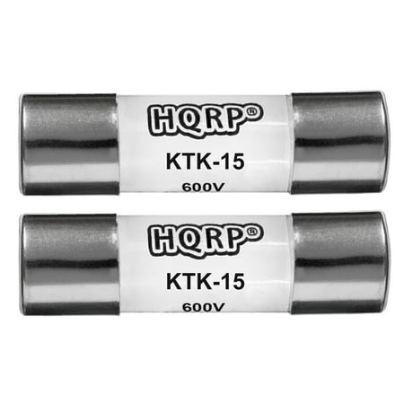 HQRP 2-Pack KTK-15 Midget Fast-Acting Digital Multimeter Fuse 15 A 600V ...