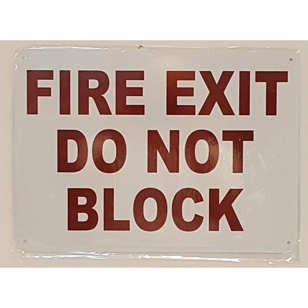 FIRE EXIT DO NOT BLOCK SIGN ( Aluminum sign 10x14 ) - Walmart.com ...